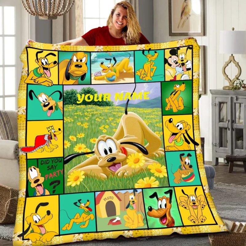 Disney Pluto Christmas Gift, Pluto And Mickey Gift For Fan, Pluto Blanket - Hot Sale 2023